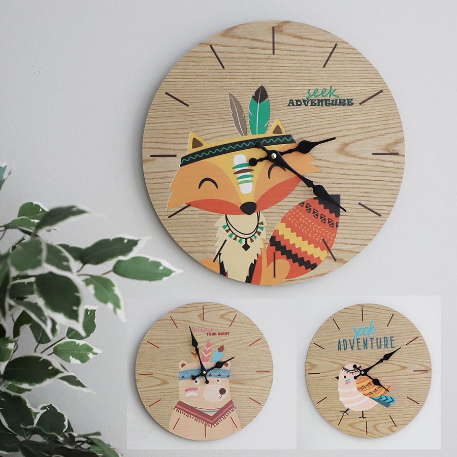 Kinder-Wanduhr Tierdesign 33,5cm